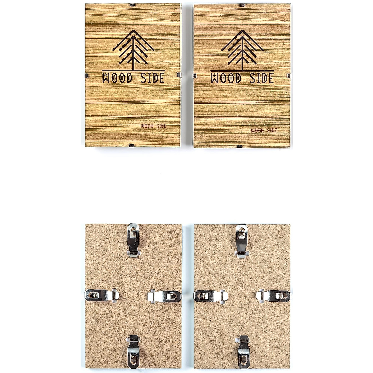 WOOD SIDE ORBIS Glass Clip Picture Frames 11x14 - Pack of 2, Clear Craft Photo Frames