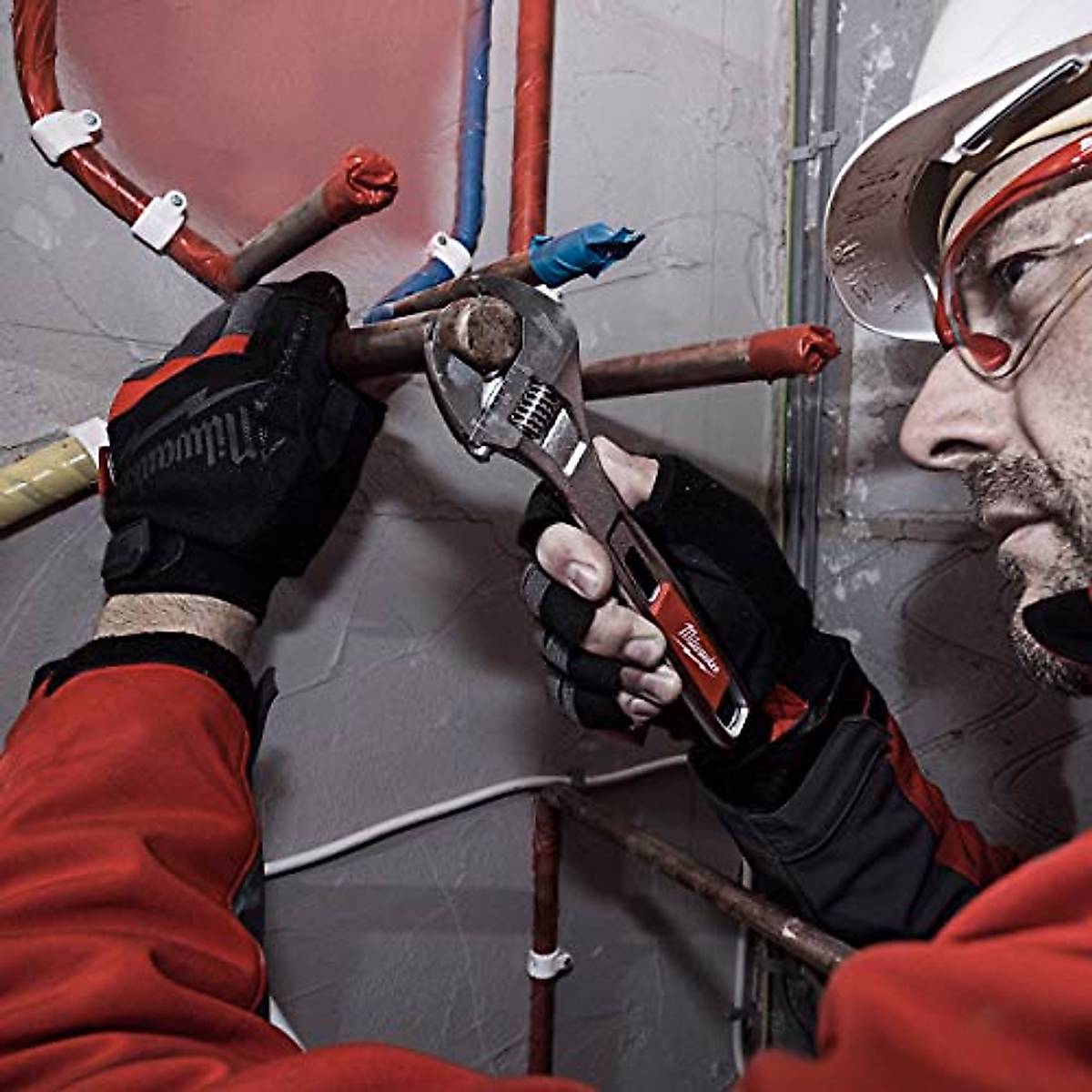 AGN 48-22-7508 Wide Jaw Adjustable Wrench, 8"