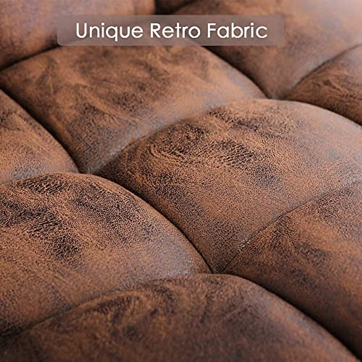 SUPERJARE Bar Stools Set of 2-360° Swivel Barstools with Back, Adjustable Height Bar Chairs, Modern Counter Height Chairs for Pub Kitchen, Vintage Brown, Fabric