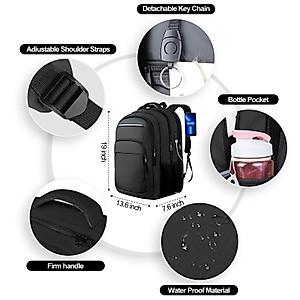 TEDNETGO Backpack, Travel Backpack, Laptop Backpack, 17 Inch waterproof Airline Approved Business Travel Backpack Gifts for Women & men, Durable Anti Theft College School Backpack Fits Laptop, Black