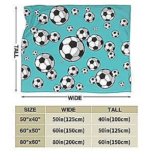 Soccer Soft Luxury Blanket Throw Lightweight Flannel Blankets for Adults Kids Gift 60"X50"