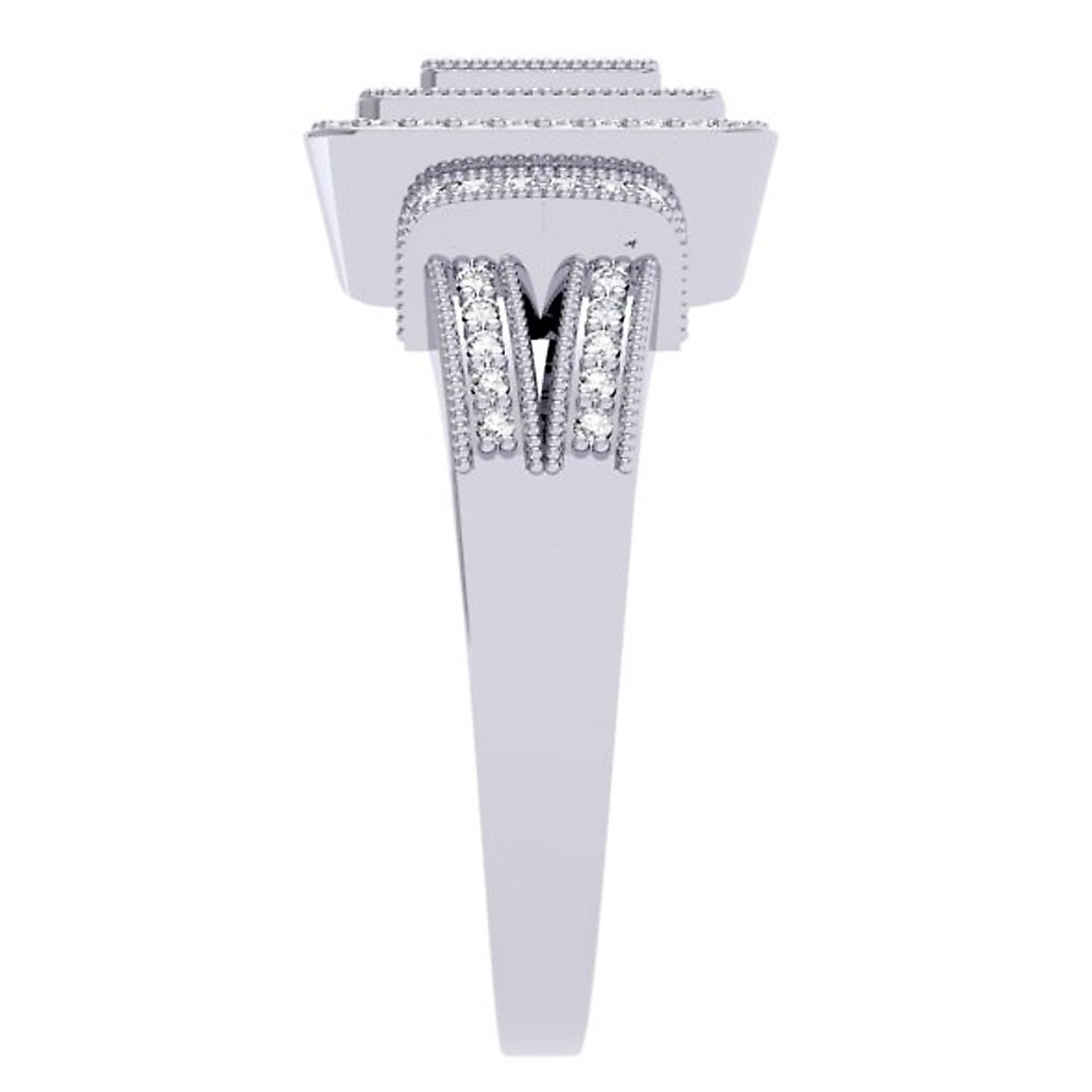 Dazzlingrock Collection 0.33 Carat (Cttw) Sterling Silver Round Diamond Women Split Shank Promise Ring 1/3 CT, Size 7