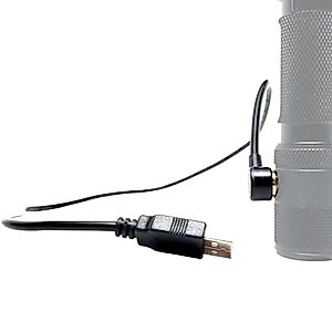 PowerTac M-Series Magnetic Charger - Magnetic Charging Cable M5/M6 Flashlight USB Magnetic Charging Cable Magnetic Charging Cords for Flashlights Replacement Charging Cables, Black 20" Charger Cable