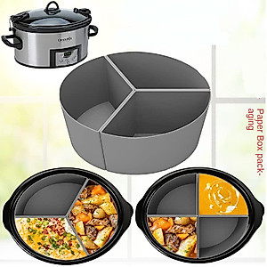 Melon Melo 3-PCS Silicone Crockpot Divider Insert | Mini Crock Pot Divider | Small Crockpot | Slow Cooker Reusable Leak-proof, Dishwasher Safe for all 6-8 Quart QT Crockpot Cookers Accessories
