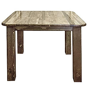 Montana Woodworks, Stain & Clear Lacquer Finish Homestead Collection 4-Post Dining Table, Square, Brown