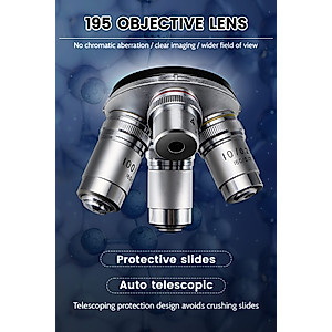 Crspexil 40X-5000X Compound trinocular Microscopes trinocular fo Adults, with 5.0 mp Camera with Microscope Slides 30p, Microscope Accessories, Microscopes Abbe Condenser