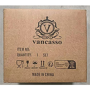 vancasso PLUVO Embossed Dinner Set, Stoneware Vintage Look Blue Dinnerware Tableware, 16 Pieces Dinner Service Set for 4, Include Dinner Plate, Dessert Plate, Cereal Bowl and Mug