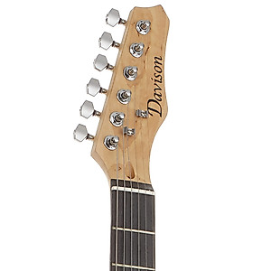Davison Guitars 39" Full Size Electric Guitar in White - Right Handed Beginner Kit with Gig Bag and Accessories