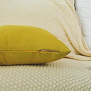 PSDWETS Set of 2 Outdoor Waterproof Linen Pillow Covers Home Decorations Square Garden Cushion Cases Throw Pillow Covers for Patio Couch Sofa 20 x 20 Inch Yellow