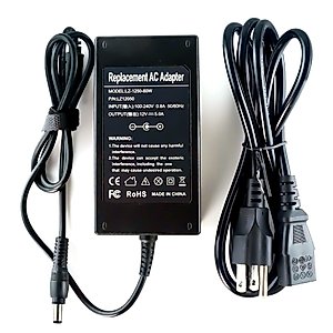 12V 5A AC Power Supply Adapter, AC 100-240V to DC 12V 5A Transformers, US Plug Power Converter LED Driver with 7.5FT Power Cord for 12V LED Light, 3D Printer, CCTV Camera and Household Electronic