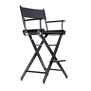 Filmcraft Professional Grade Tall Director's Chair (30", Black Finish, Black Canvas)