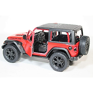 KiNSMART 2018 Jeep Wrangler Rudicon Hard Top Red 5" 1:34 Scale Die Cast Metal Model Toy w/ Pullback Action