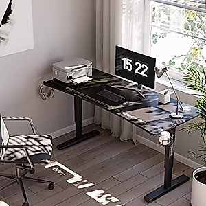 EUREKA ERGONOMIC 63 Inch Large Manual Height Adjustable Gaming Computer Desk, Home Office Studio Table Dual 3 Monitor Curved Edge Gifts 60 + w/Full Desk Mouse Pad Controller Stand Cup Headset Holder