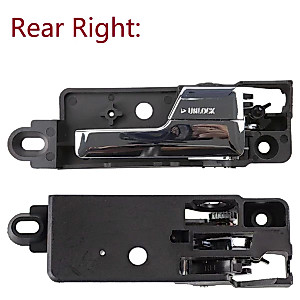 VYANYI Interior Door Handle (4PCS) Compatible with 2006-2012 Ford Fusion 2007-2012 Lincoln MKZ 2006 Lincoln Zephyr 2006-2011 Mercury Milan, for Front Rear Left Right Door