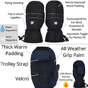 Surprizeshop Winter Golf Mitts Pair | Left & Right Hand | Universal Golf Trolley Hold Strap | Wind & Waterproof | One Size Fits All with Adjustable Toggle | Soft Warm Fleece Lining (Pink)