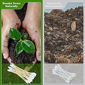 Organic Cotton Swabs 800 Count - Garrelett Natural Bamboo Cotton Buds For Ear - Ear Sticks with A Storage Box Included - Strong 100% Pure Cotton Stick for Arts & Crafts, Daily Cleaning