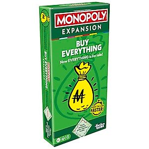 Monopoly Buy Everything Expansion | Add More Fun to Classic Monopoly Game and Play Faster | Ages 8+ | 2-6 Players | 40 Mins. | Family Board Games