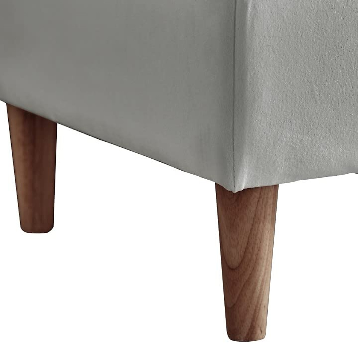 wirrytor Modular Sectional Sofa, Velvet U Shaped Couch, Modular Sectional with Reversible Ottomans for Living Room, Grey