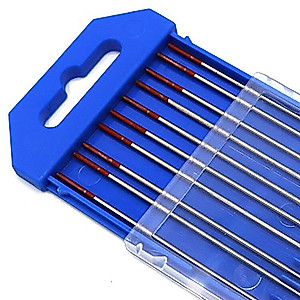 TIG Welding Tungsten Electrodes 2% Thoriated (Red, WT20) 10-Pack (1/16") Premium Tig Welding Electrodes for Tig Welding Accessories(10PCS)