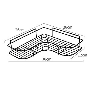 Totruning Corner Shower Caddy Adhesive Shelf Bathroom Shower Organizer Shower Storage for Inside Shower Wall Mounted No Drilling Stainless Steel Shower Holder Rack for Bathtub and Kitchen (Black)