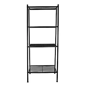 FRITHJILL Book Ladder Shelf,4-Tier Ladder Shelf Bookcase Storage Flower Shelf Display Shelf，Black