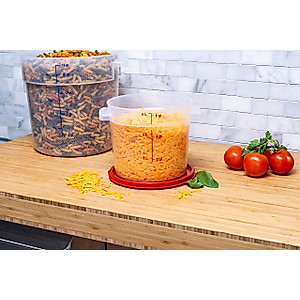 Carlisle FoodService Products Storplus Round Food Storage Container with Stackable Design for Catering, Buffets, Restaurants, Polypropylene (Pp), 6 Quart, Clear