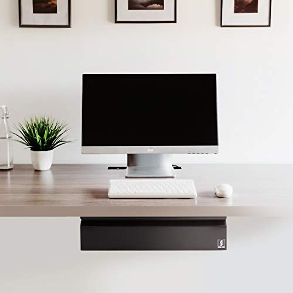 Stand Steady Attachable Under Desk Drawer | Pull-Out Storage Organizer with Smooth Sliding Tracks | Spacious Storage Drawer Easily Mounts to Desks and Workstations (Black / 17.5 x 11.5)