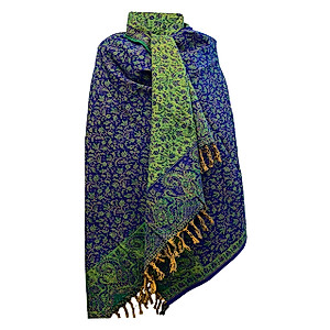 LUXURY BLUE GREEN FLORAL HANDMADE BLACK BEIGE FASHION Scarf Yak Wool comfortable soft scarf Shawl Blanket stole unisex Travel Wrap Meditation Soft gift for her