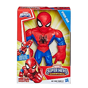 Playskool Heroes Marvel Super Hero Adventures Mega Mighties Spider-Man Collectible 10" Action Figure, Toys for Kids Ages 3 & Up
