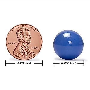 Yellow Mountain Imports 60 Pieces Chinese Checkers Glass Marbles Set with Solid Colors - 16 Millimeters