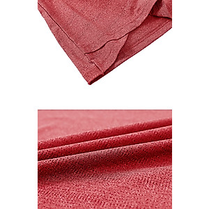 YSENTO Women's Dry Fit Golf Polo Shirts Short Sleeve V Neck Collarless Athletic Activewear Shirts Shirts Red S