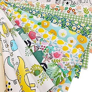 Quilting Fabric, QiMicody 56pcs 100% Cotton 9.8” x 9.8”(25cm x 25cm) Fat Quarters Fabric Bundles, Pre-Cut Squares Sheets for Patchwork Sewing Quilting Crafting, No Repeat Patterns