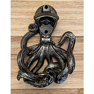 Octopus Bottle Opener - Wall Mount Nautical Ocean Beach Coastal Decor