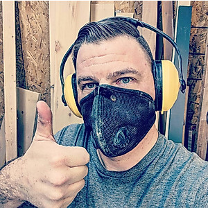 RZ Mask M2 Economy Pack - Reusable Dust Mask for Woodworking, Home Improvement, DIY, Landscaping, Pollution - Large - Black