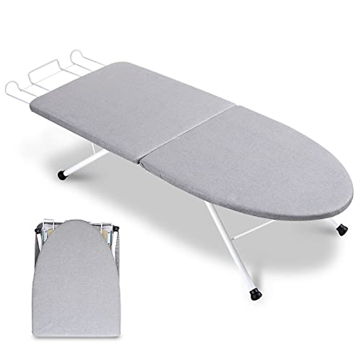 VeYocilk Tabletop Ironing Board, Reinforced Foldable Iron Board with Iron Rest, Portable Travel Small Ironing Board with Heat Resistant Cover for Home, Countertop, Laundry Rooms, Dorm, 31.4"x9.8"x7"