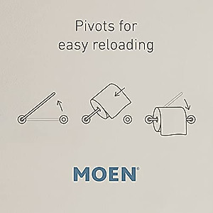 Moen YB0508BL Colinet Traditional Pivoting Toilet Paper Holder, Matte Black