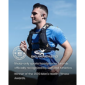 SHOKZ OpenRun (AfterShokz Aeropex) - Open-Ear Bluetooth Bone Conduction Sport Headphones - Sweat Resistant Wireless Earphones for Workouts and Running - Built-in Mic, with Headband
