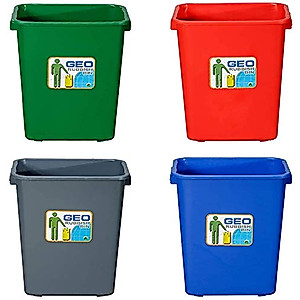 ZCM Trash Can Multifunctional Rubbish Bin Outdoor，Household Multifunction High Capacity Trash Can Plastic Trash Can No Cover Trash Can Garbage Bin 25L for Rubbish(Color:Red)