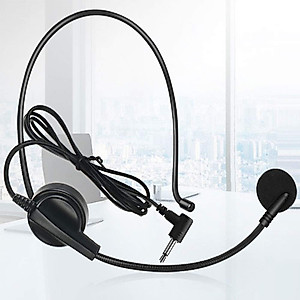 EXMAX Over Ear 3.5mm/1/8 Hands Free Cardioid Wired Audio Boom Condenser Classroom Mic Headset Microphone for UHF-938 ATG-100T Wireless Tour Guide System Voice Amplifier Conference PC Laptop Tablet