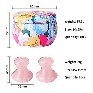 Gua Sha Mushroom 2pcs Natural Rose Quartz Massage Facial Tool for Essential Massage Spa Massage (Rose Quartz)