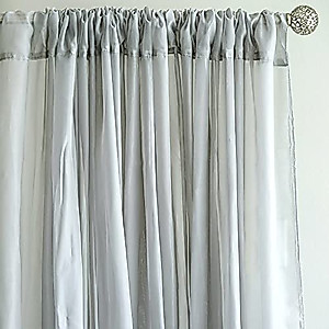 BalsaCircle 10 feet x 10 feet Silver Sheer Voile Backdrop Drapes Curtains 2 Panels 5x10 ft - Wedding Ceremony Party Home Decorations