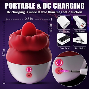 Rose Sex Toys Vibrator for Women - Adult Toys with 10 Vibrating & 10 Tongue Licking Modes, Nipple Toys Clitoral Vibrator G-Spot Vibrators, Adult Sex Toys & Games for Women Couples Pleasure