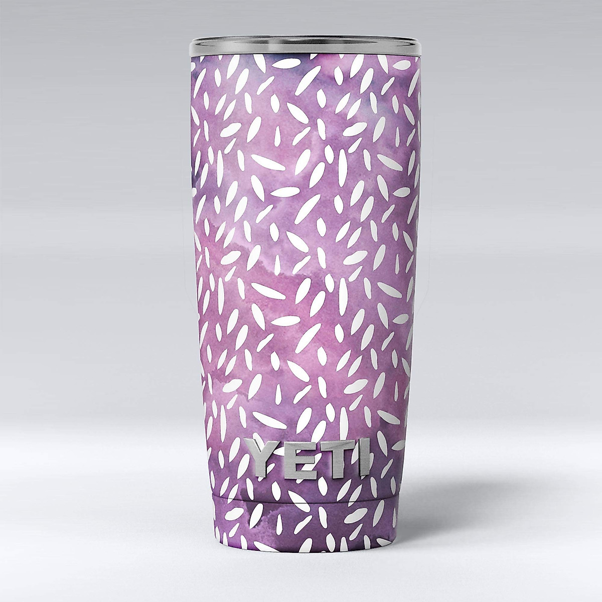Design Skinz White Flower Pedals Over Purple Grunge Surface - Skin Decal Vinyl Wrap Kit Compatible with The Yeti Rambler Cooler Tumbler Cups