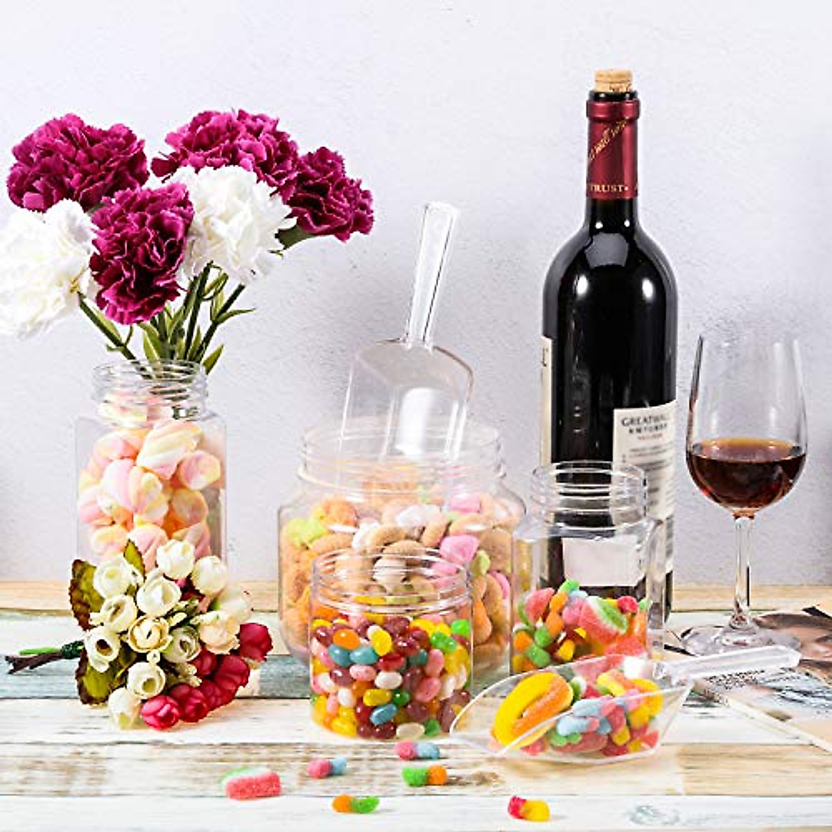 Shappy 4 Pieces Multi-purpose Kitchen Scoops Ice Scoop Bath Scoops, Food Candy Sugar Scoop for Kitchen Bar Party Wedding (7.5 Inch Long)