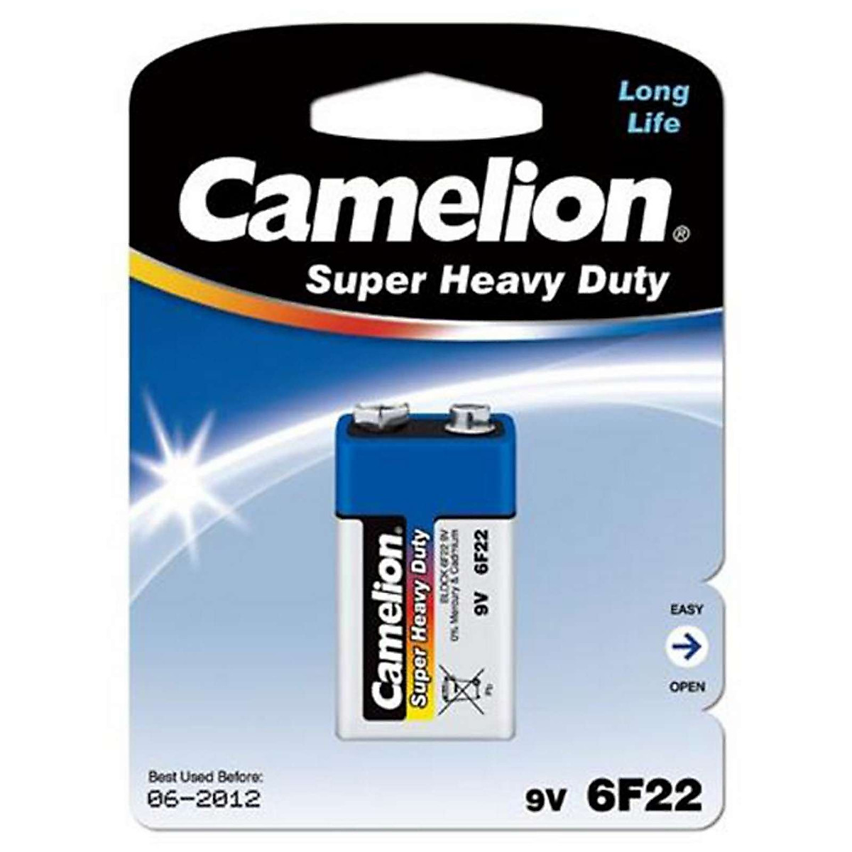 Camelion 6F22-BP1 9V 450mAh Super Heavy Duty Battery 1pk Blister