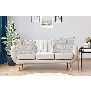 Hand Beaded Decorative Pillow Cover -16x16 Inch - Silver, Handwoven Pillow, Handmade by Skilled Artisans, A Beautiful and Elegant Accessory to Dress up Your Couch, Sofa and Bed - Only Cover - 2 Pack