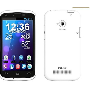 BLU Tank 4.5 W110i Unlocked GSM Phone with Dual SIM, Android 4.1 OS, Dual-Core Processor, 4.5" IPS LCD Touchscreen, 5MP Camera + Secondary VGA Camera, Video, GPS, Wi-Fi, Bluetooth, FM Radio, MP3MP4 Player, Google Apps and microSD Slot - White