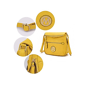 MKF Crossbody Bag for Women, Vegan Leather Messenger Purse – Designer Pocketbook Handbag Shoulder Strap