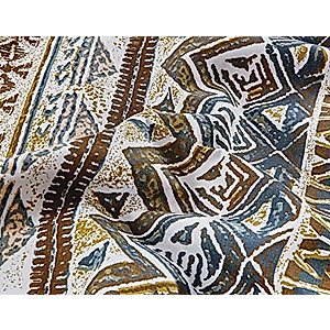 Chezmoi Collection 4-Piece Southwestern Native Tribal Boho Multi-Color Microfiber Printed Bed Sheet Set, King Size