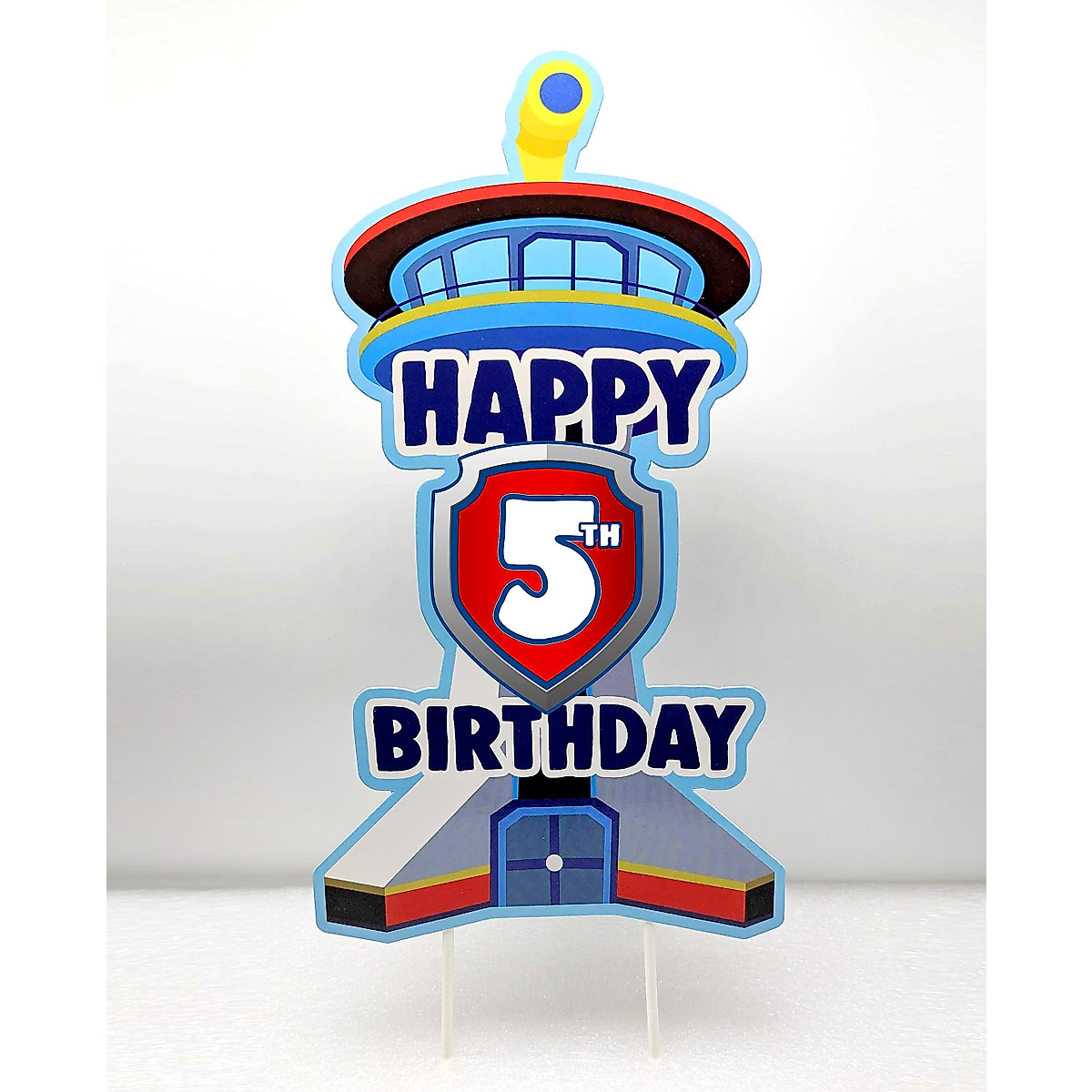 Custom Age Birthday Cake Topper for Patrol Boys and Girls Party Decorations